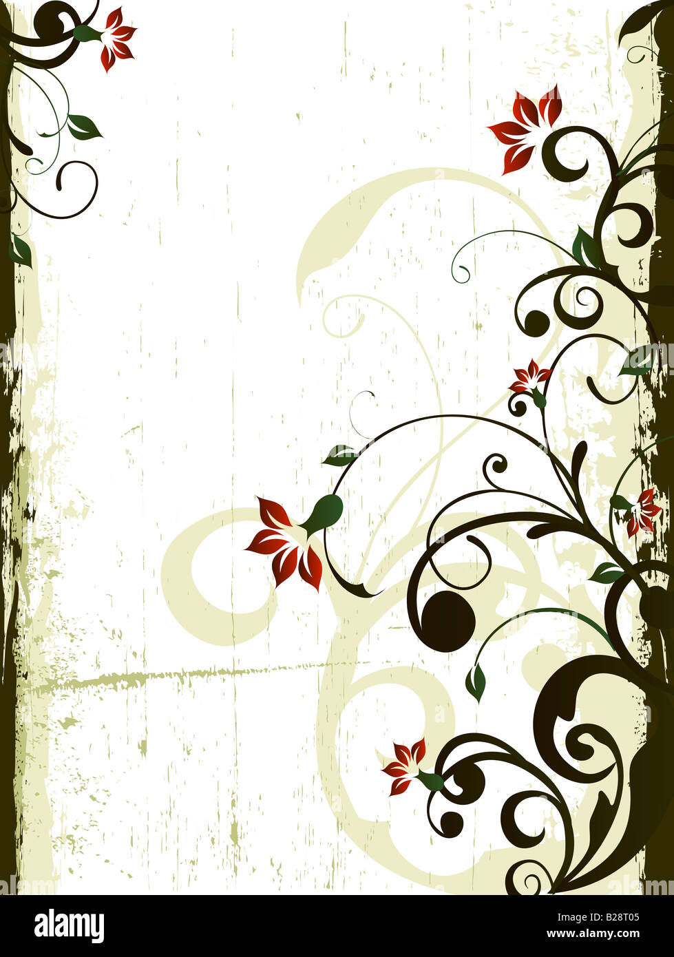 illustration drawing of floral background Stock Photo - Alamy