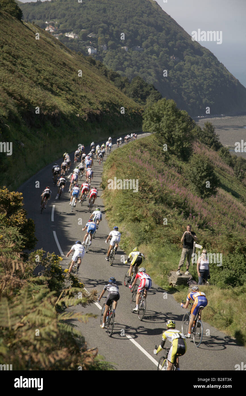 Tour of Britain 2007 Countisbury Hill Lynmouth Stock Photo - Alamy