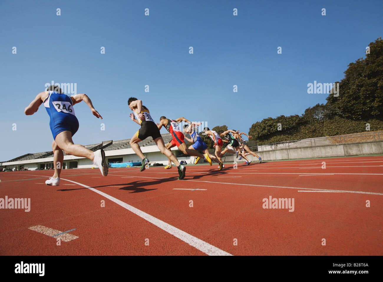 Runners Starting Off Stock Photo - Alamy