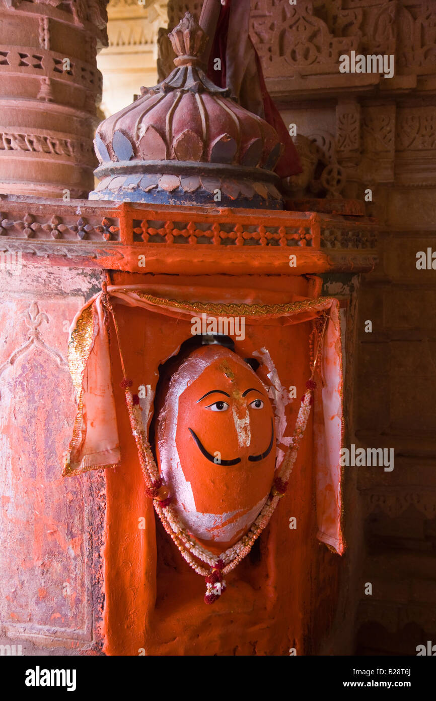 A strange orange GOD in a JAIN TEMPLE inside the JAISALMER FORT ...
