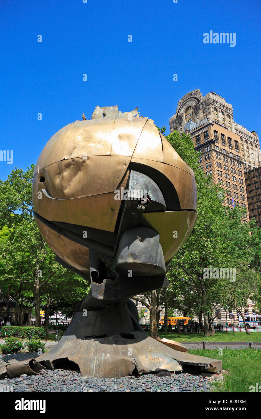 The Sphere sculpture by Fritz Koenig - New York City, USA Stock Photo ...