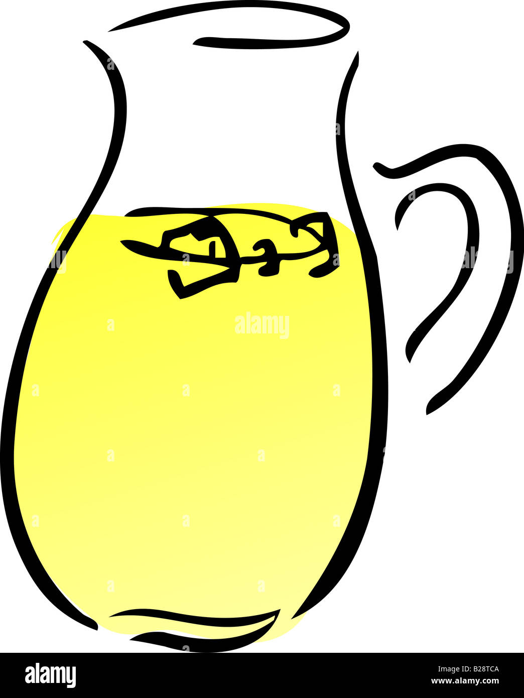 A pitcher of lemonade Retro hand drawn lineart illustration Stock Photo ...