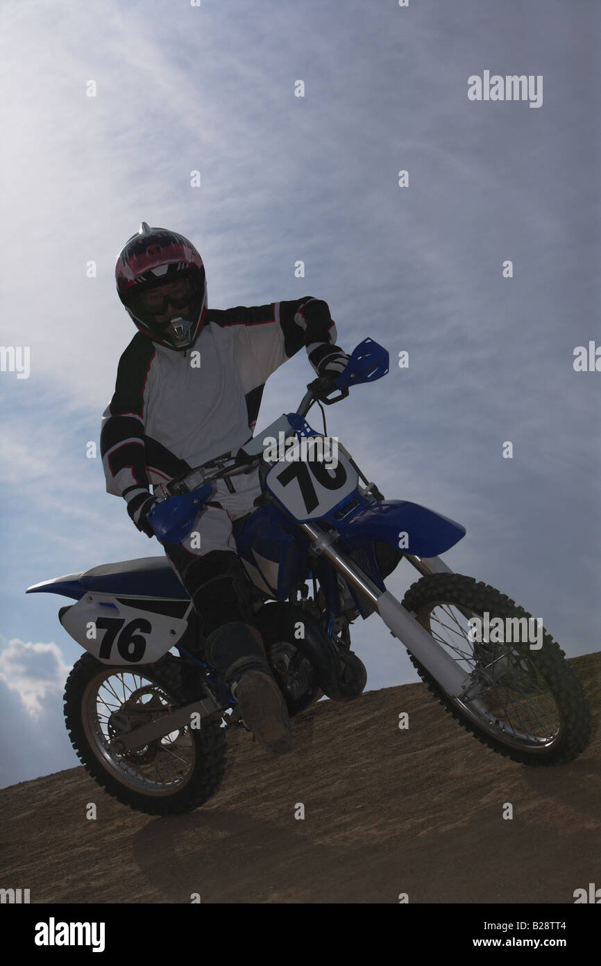 Motocross Rider Turning Stock Photo - Alamy