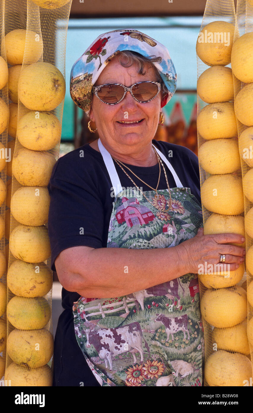 Fruit stall operator, South Australia Stock Photo - Alamy