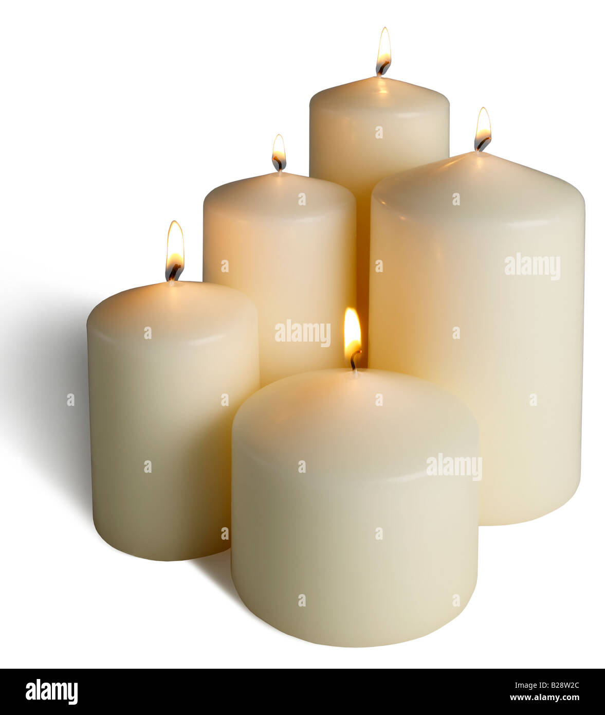 5 candles burning Stock Photo - Alamy