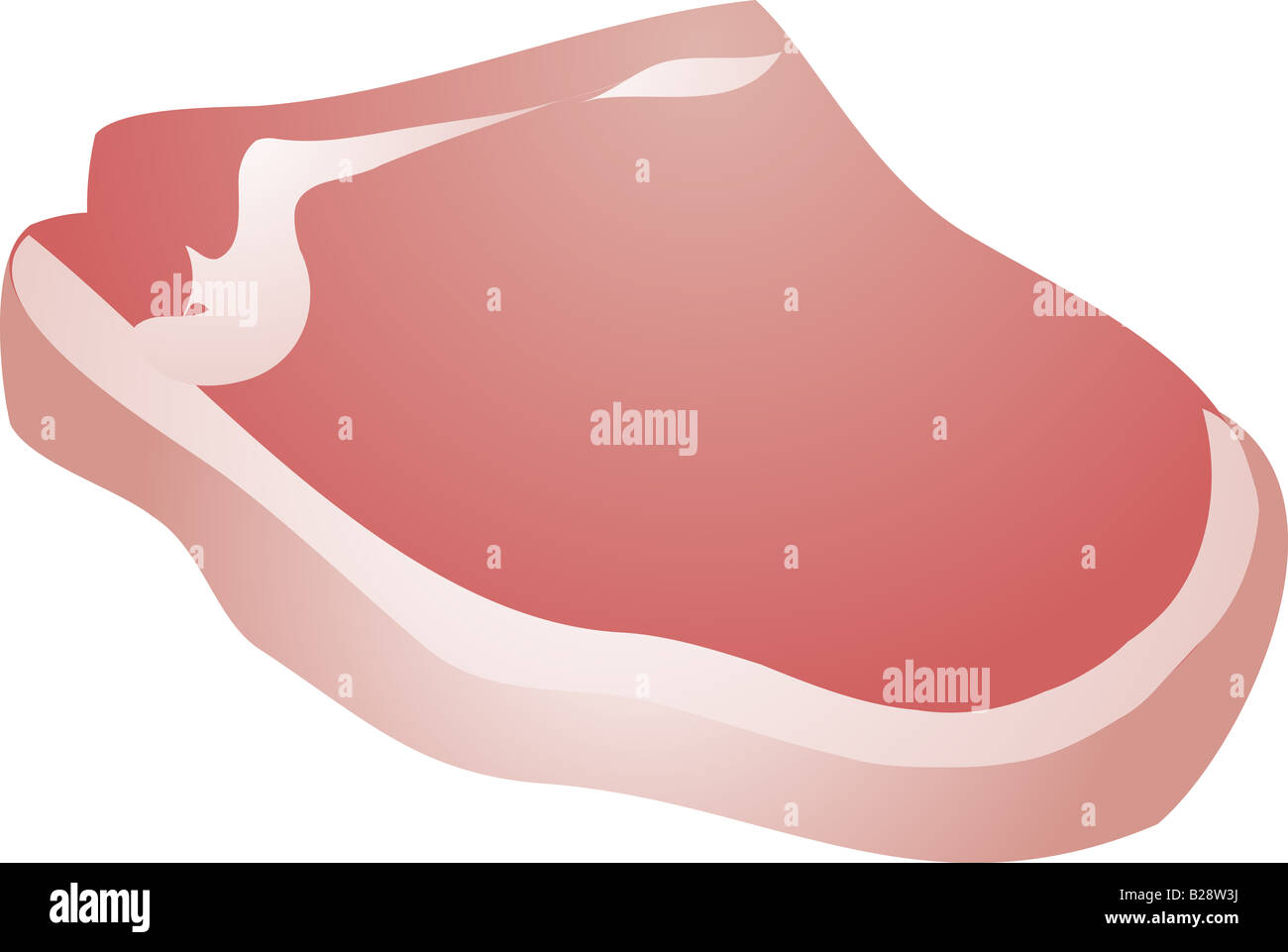 Raw pork chop cooking ingredient 3d isometric illustration Stock Photo ...