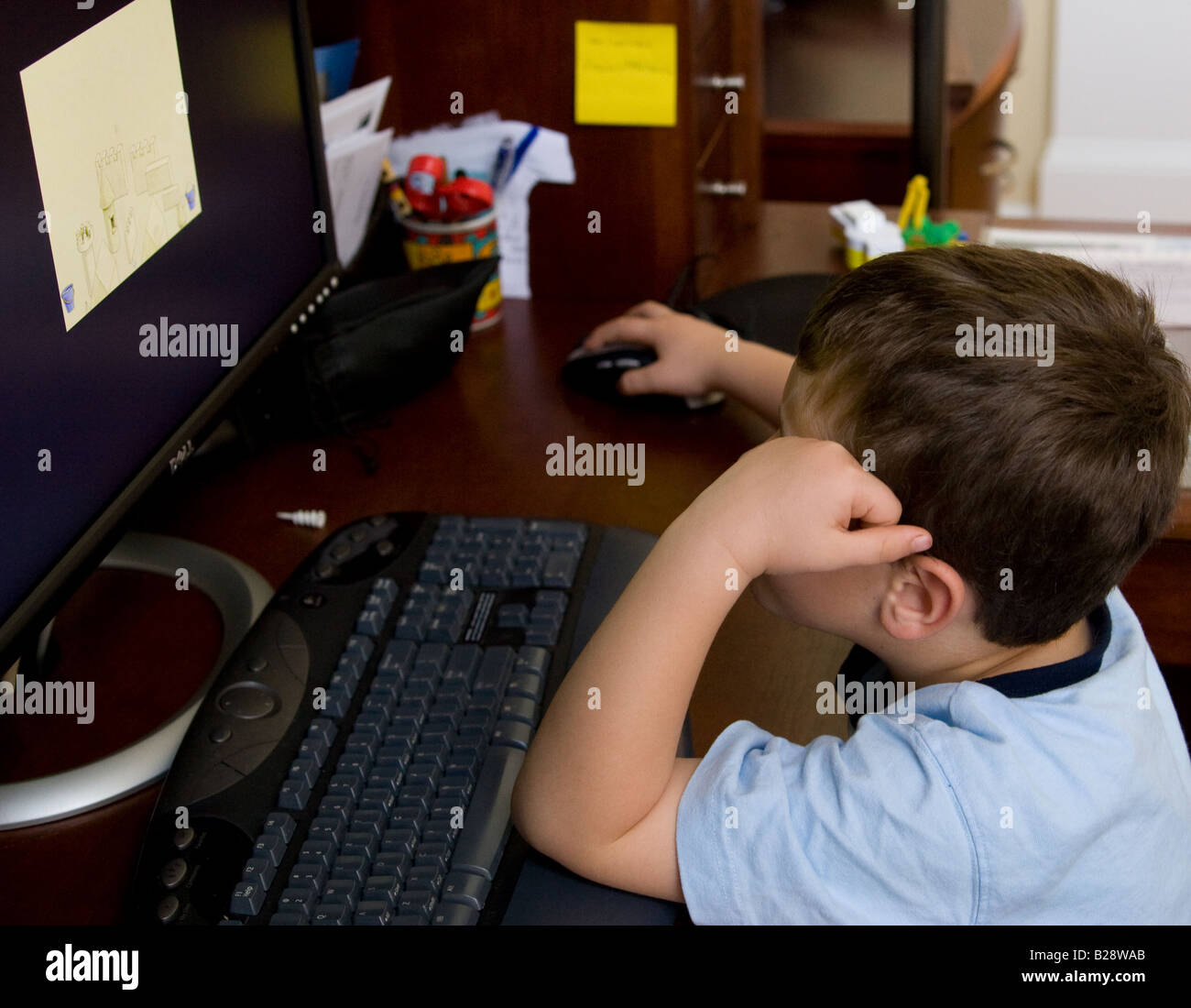 boy at the computer Stock Photo - Alamy