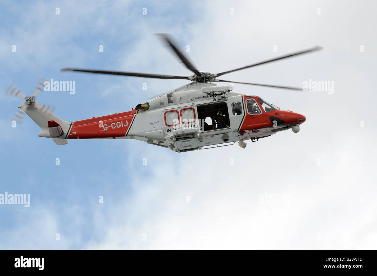 Solent coastguards Agusta Westland AW139 rescue helicopter Stock Photo ...