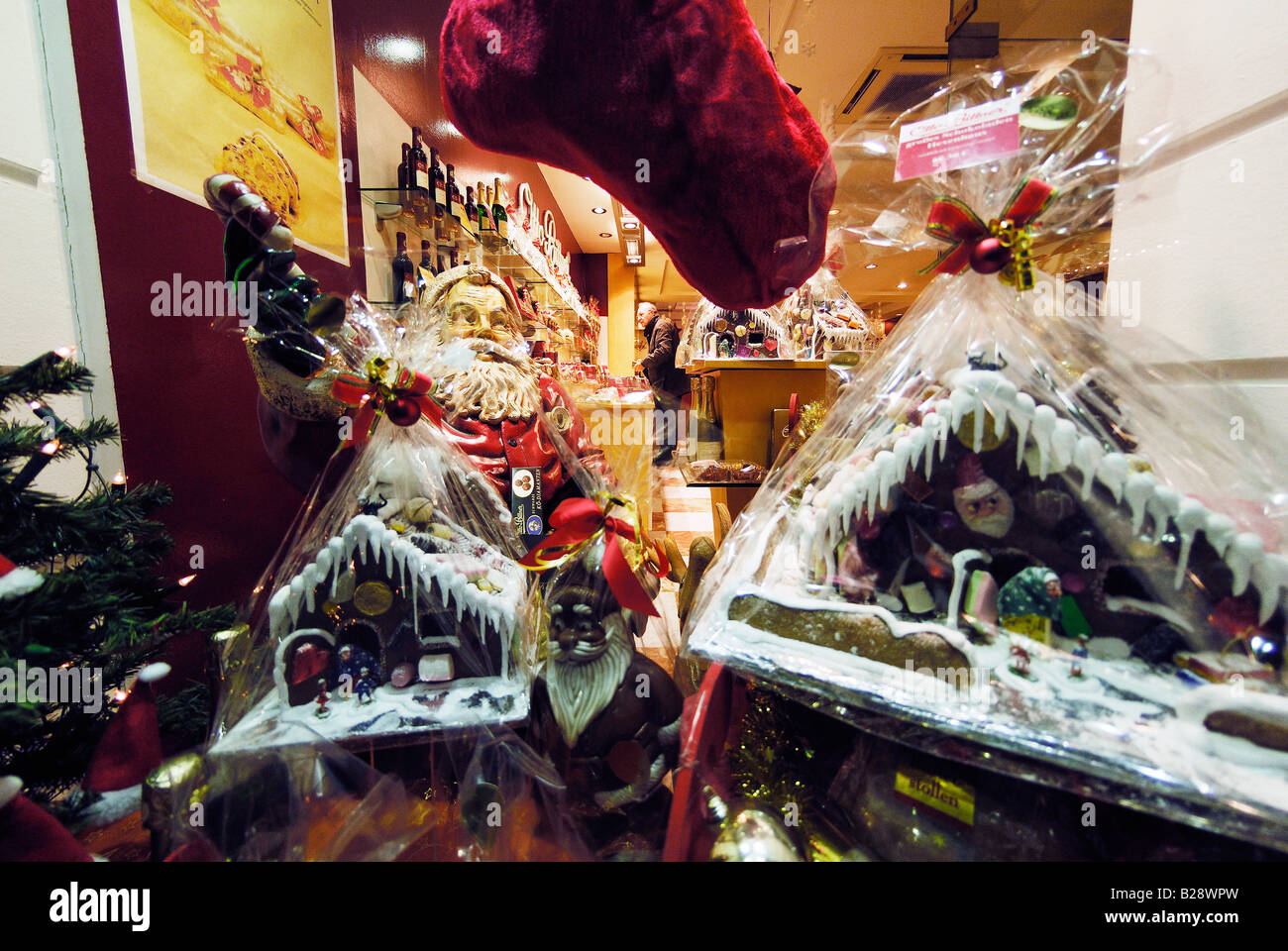 gingerbread houses in shop window decorated for Christmas in pastry ...