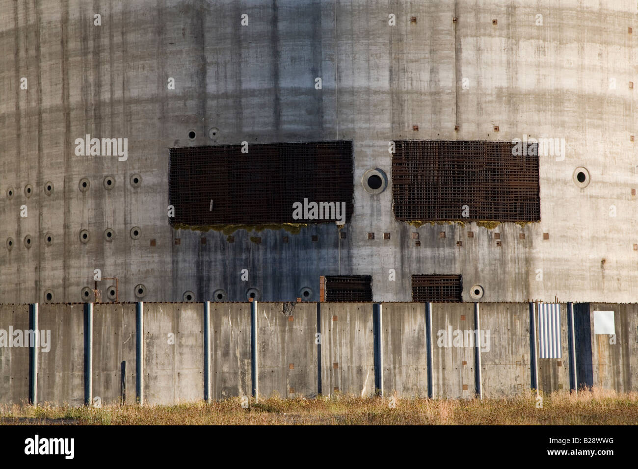 Cement and Iron Wall Architectural Detail Nuclear Plant Stock Photo - Alamy