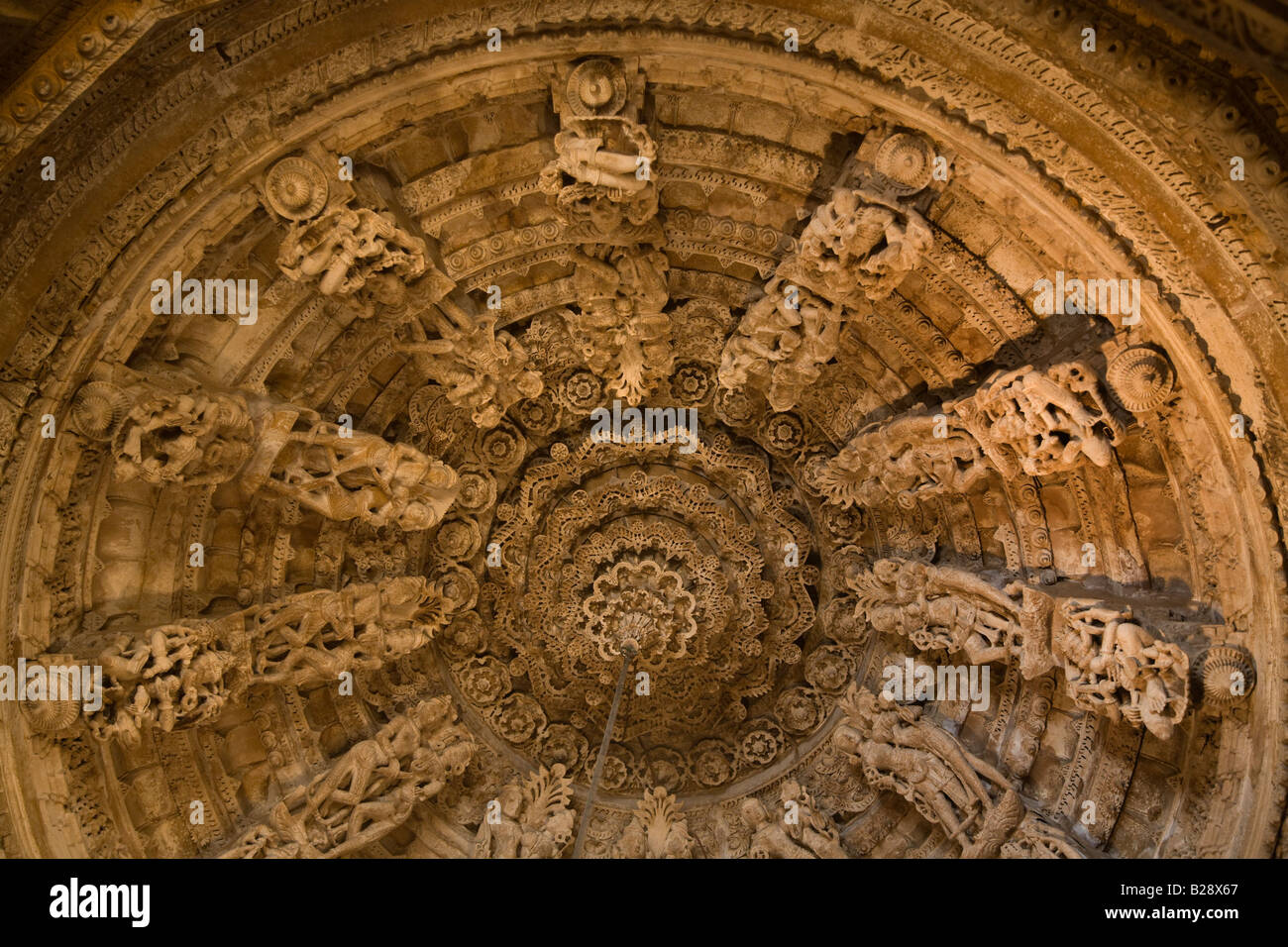 The carved sandstone DOME CEILING of the CHANDRAPRABHU JAIN TEMPLE ...