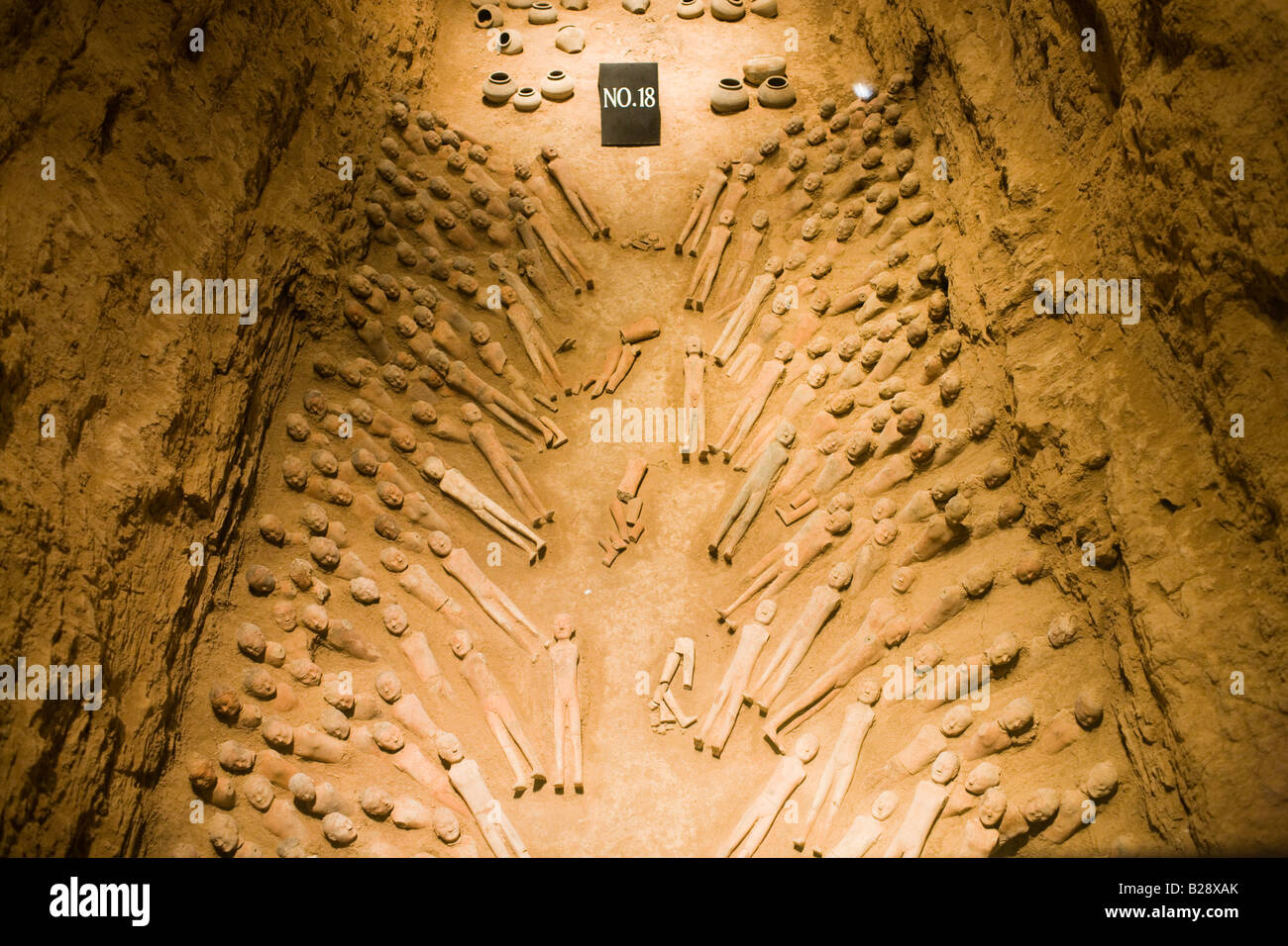 Terracotta figures at the Han Dynasty Tomb of Han Yang Ling Xian China ...