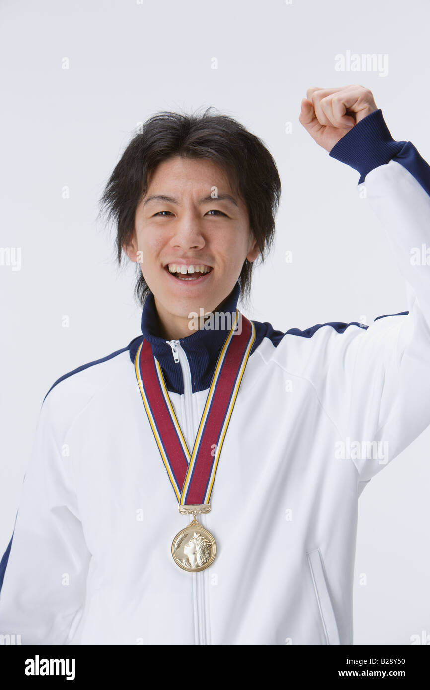 A Happy Winner Stock Photo - Alamy