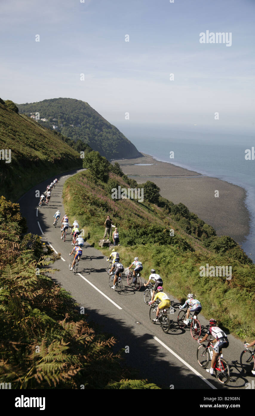 Tour of Britain 2007 Countisbury Hill Lynmouth Stock Photo - Alamy