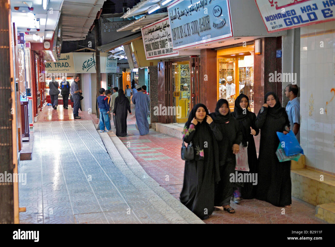 Omani women shopping in the Gold Souk Muttrah Muscat Oman Stock Photo ...