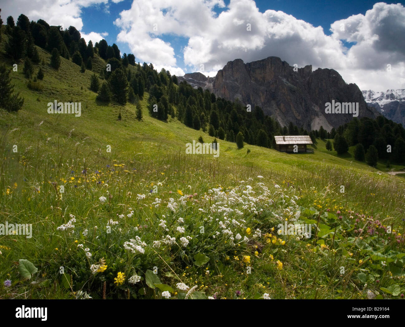 A mountain hut in the breathtaking Dolomites Italy Stock Photo - Alamy