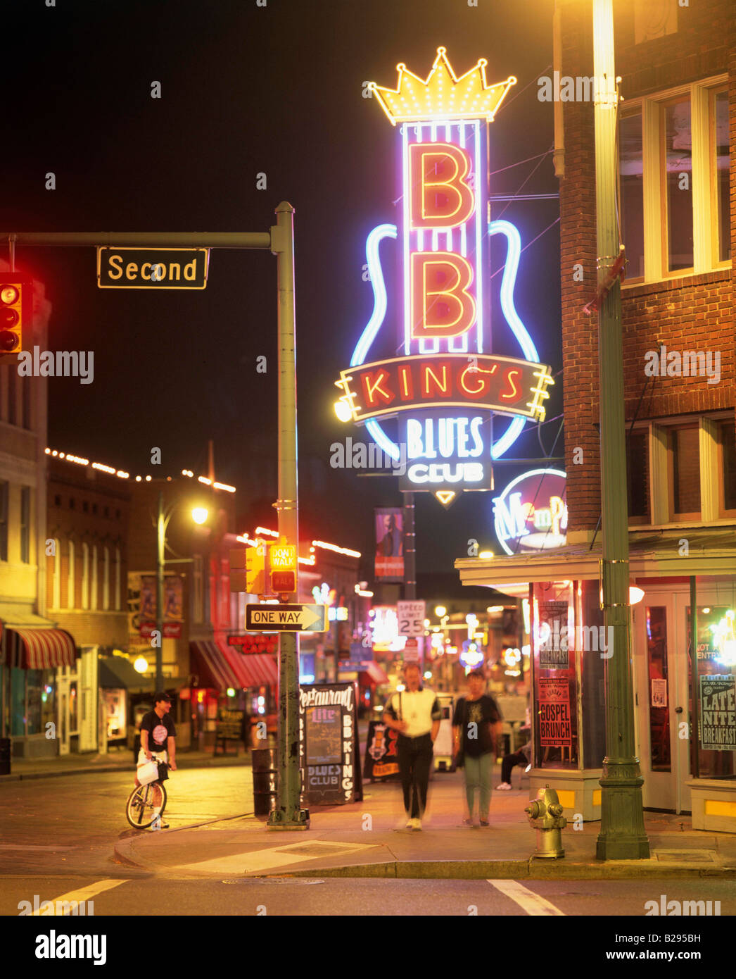 USA Tennessee Memphis Beale street at night Stock Photo - Alamy