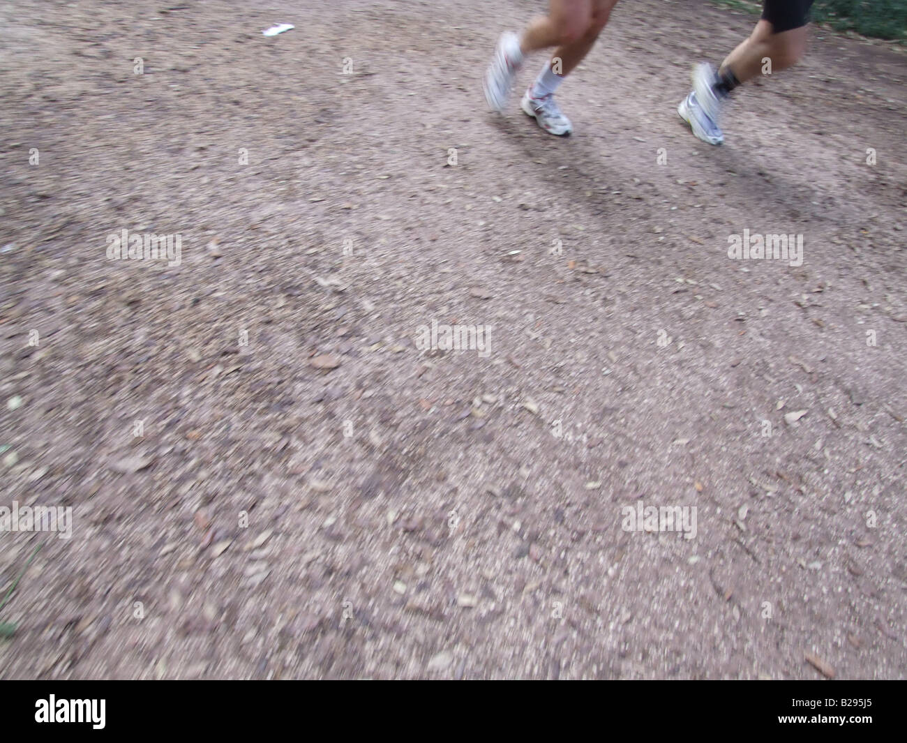 two runners on footpath in park Stock Photo - Alamy