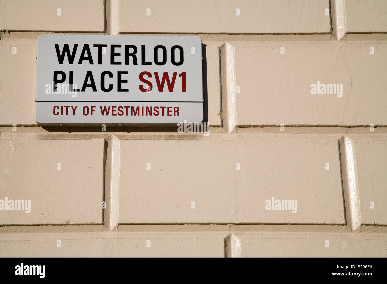 Waterloo Place Street Sign Stock Photo - Alamy