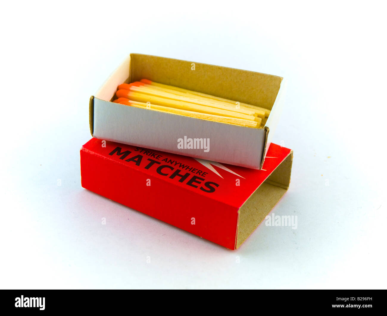 Matches and Matchbox on White Background Stock Photo - Alamy
