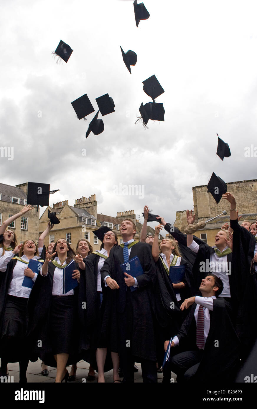 Post graduation celebrations for Bath University students Stock Photo ...