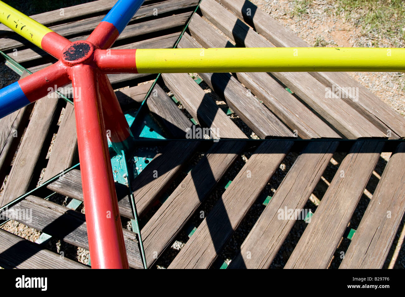 Close up of roundabout in children's playground Stock Photo - Alamy