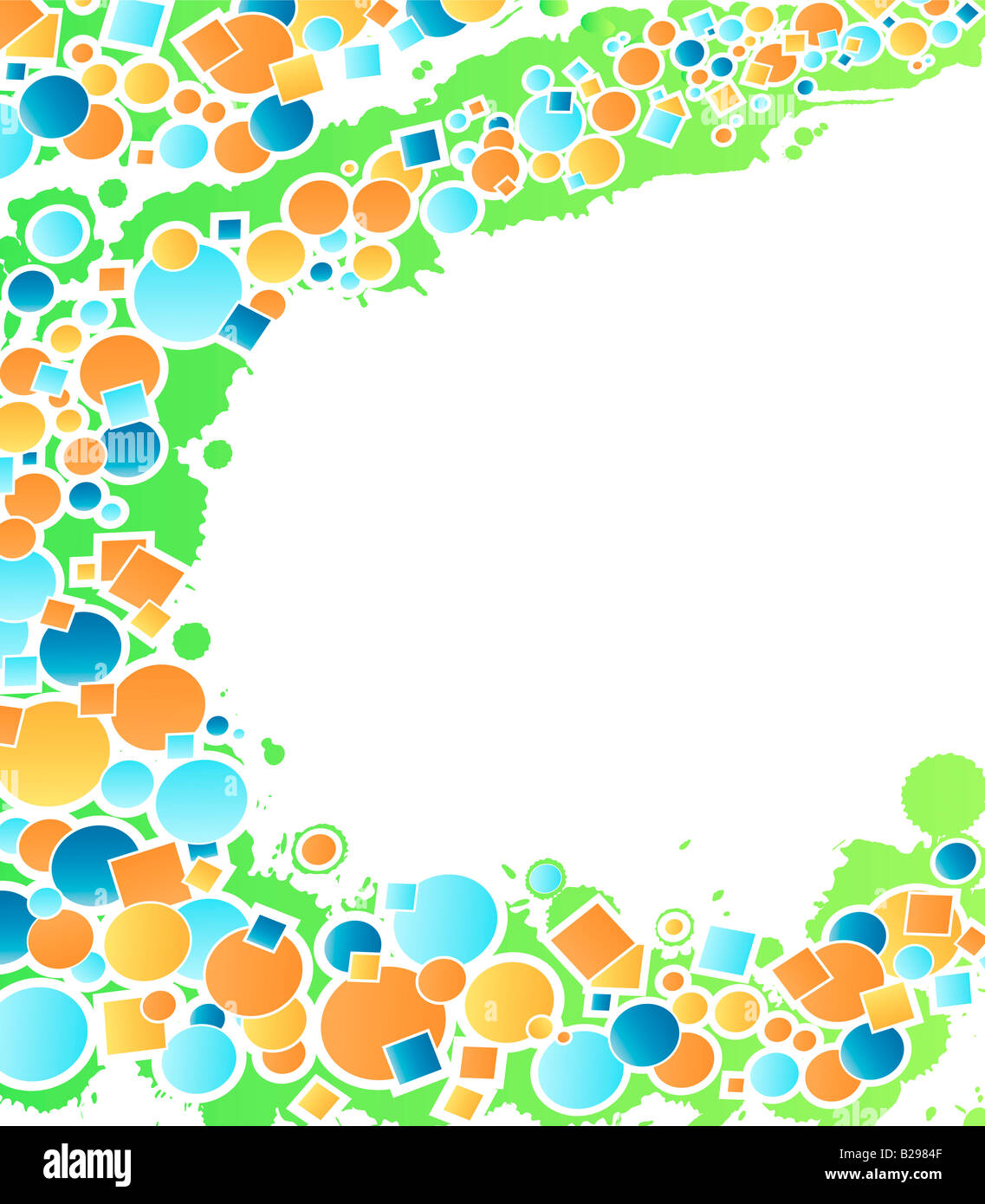 Vector illustration of a blank design background with green grunge ...