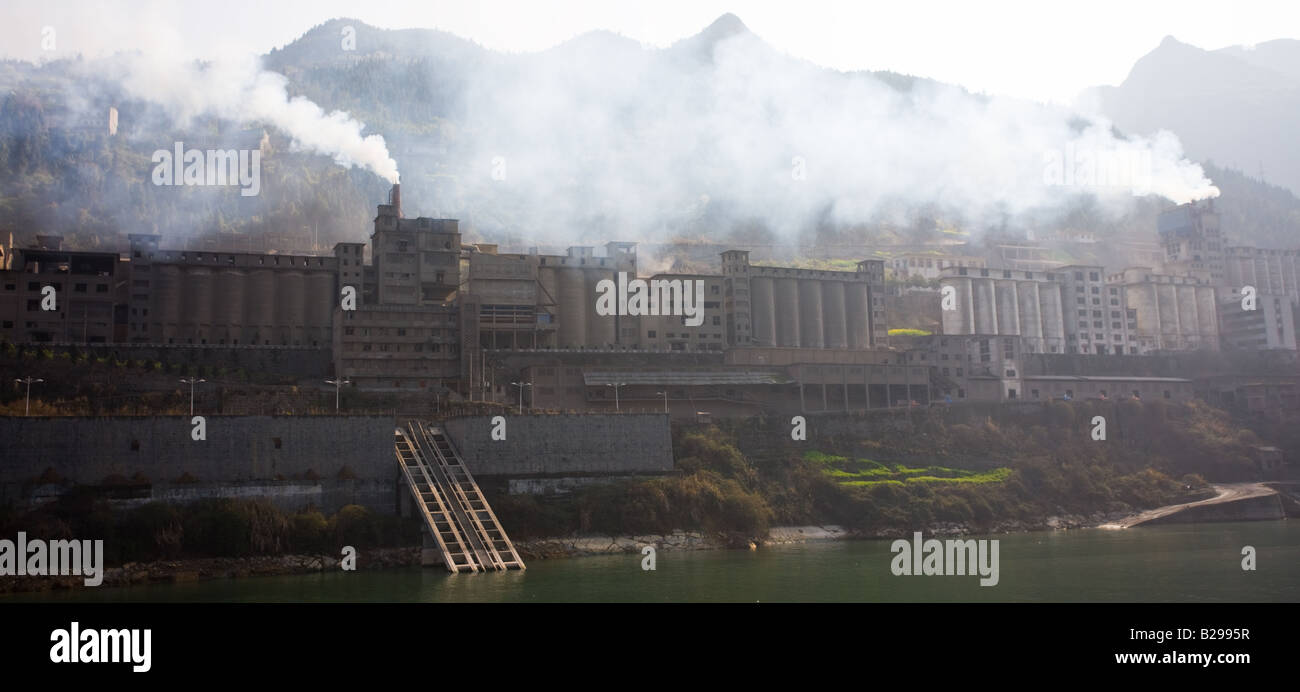 Pollution from cement factories along the Yangtze River China Stock ...