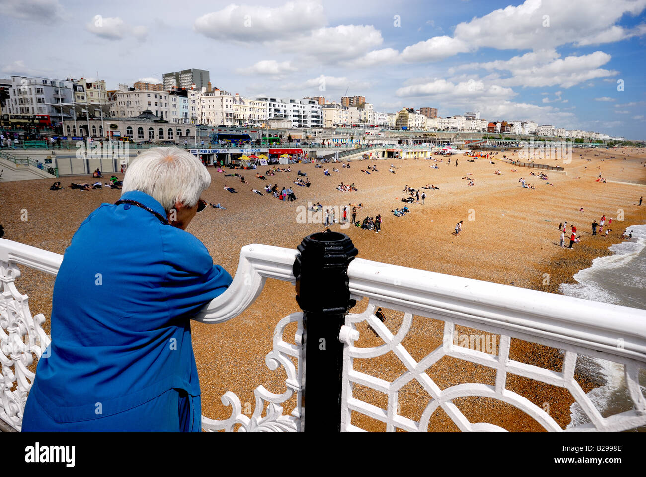 Brighton seafront in summer looking towards Kemp Town Brighton East ...