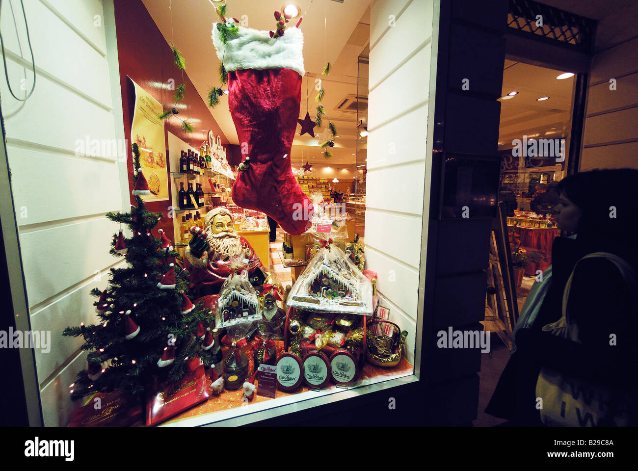 gingerbread houses in shop window decorated for Christmas in pastry ...