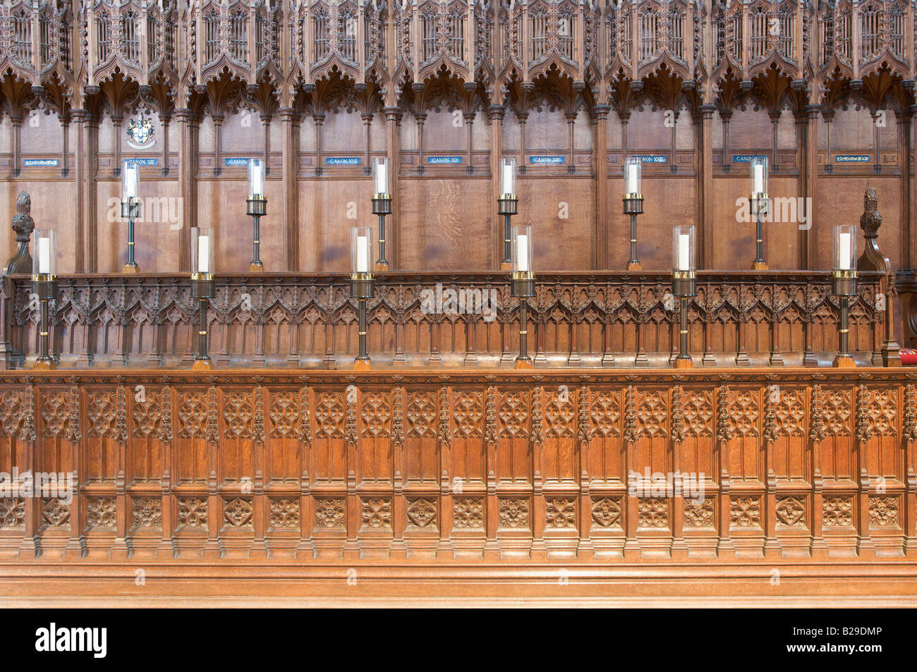 Peterborough cathedral, wooden choir stalls Stock Photo - Alamy