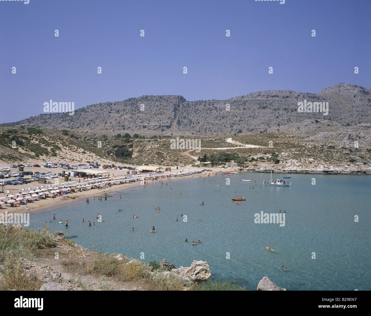 Agathi Beach Rhodes Greek Islands Stock Photo - Alamy