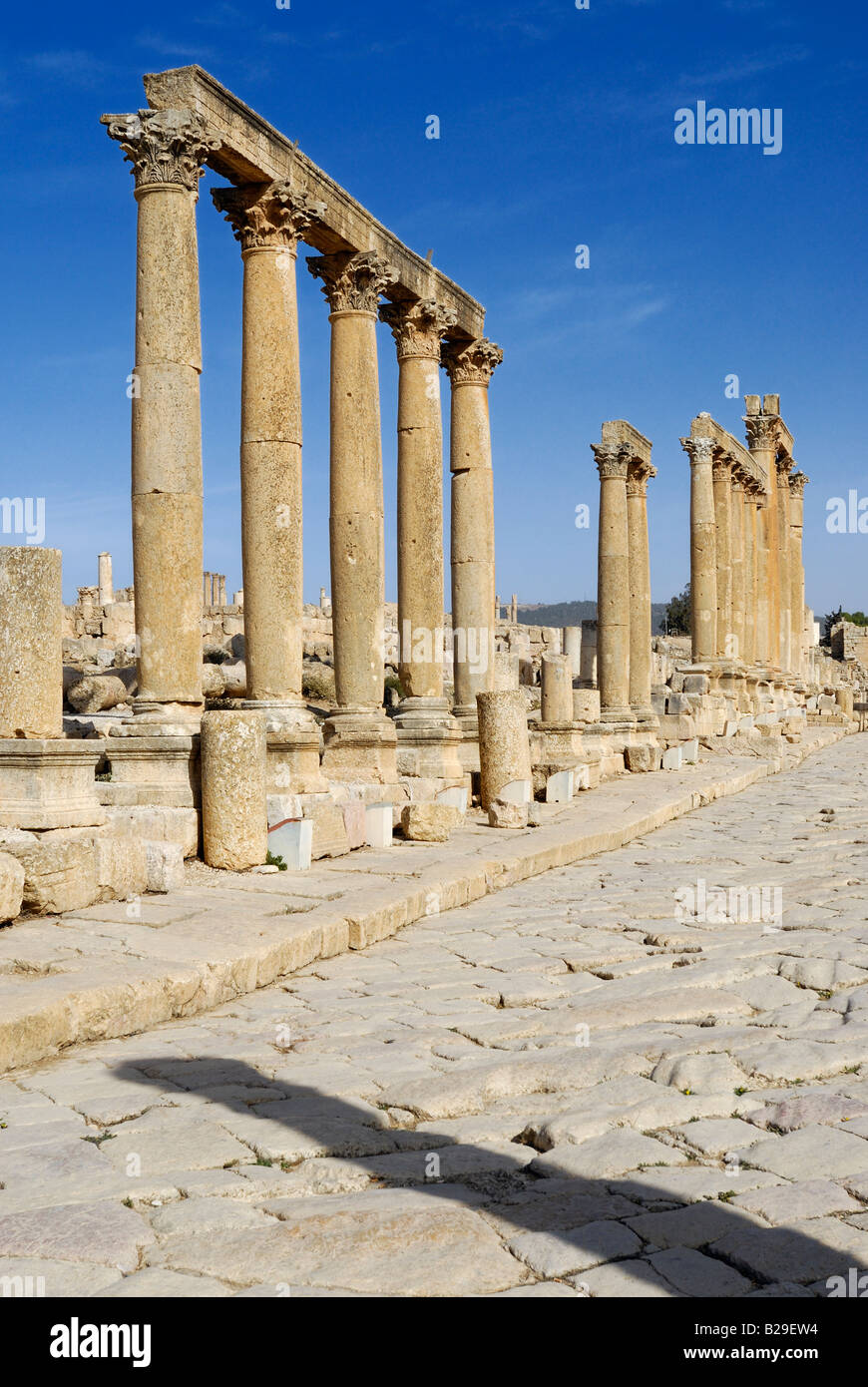 columns of Cardo Maximus in Ruins of Jerash Roman Decapolis city dating ...