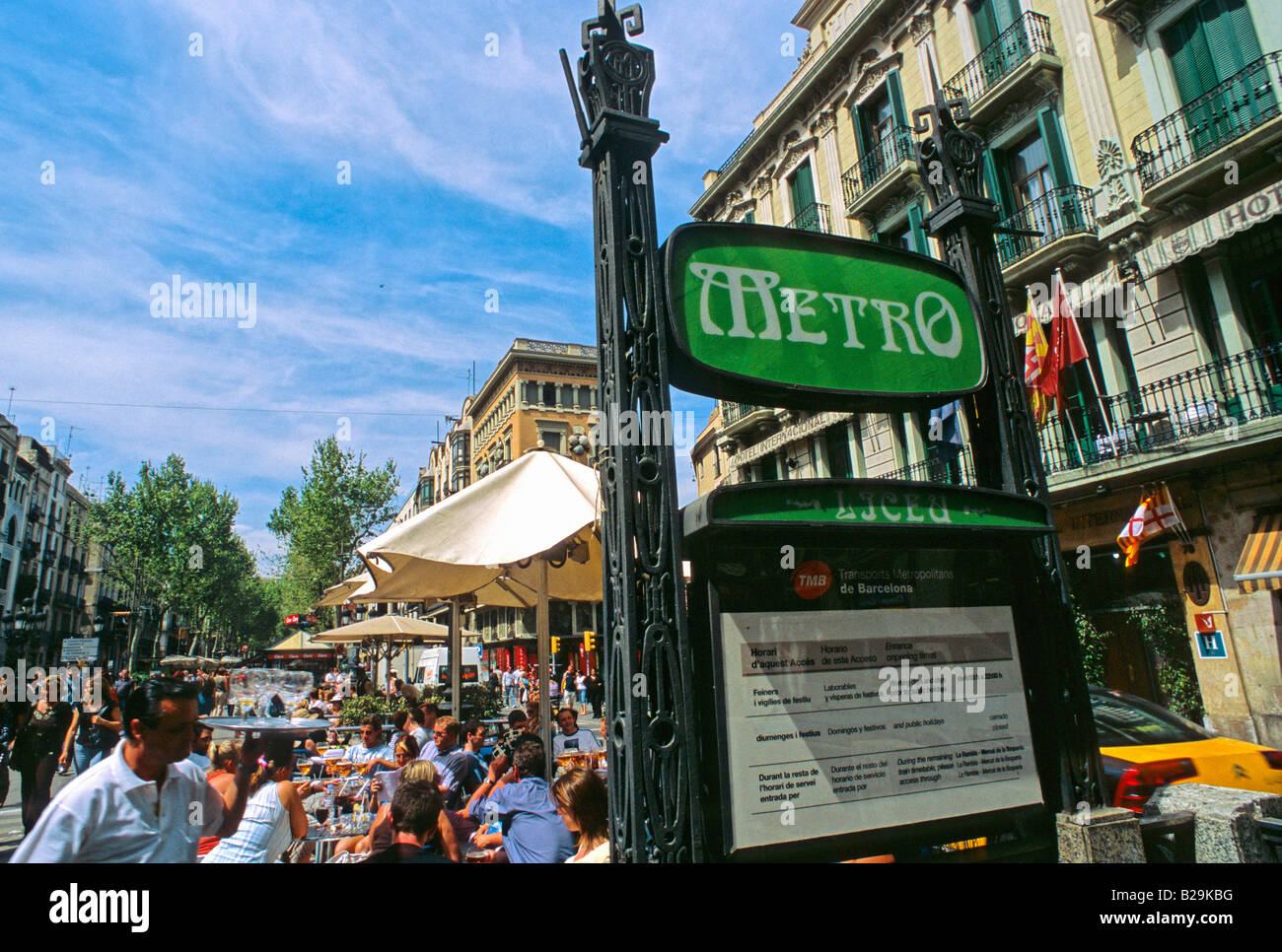 Sign of metro station / Barcelona Stock Photo - Alamy
