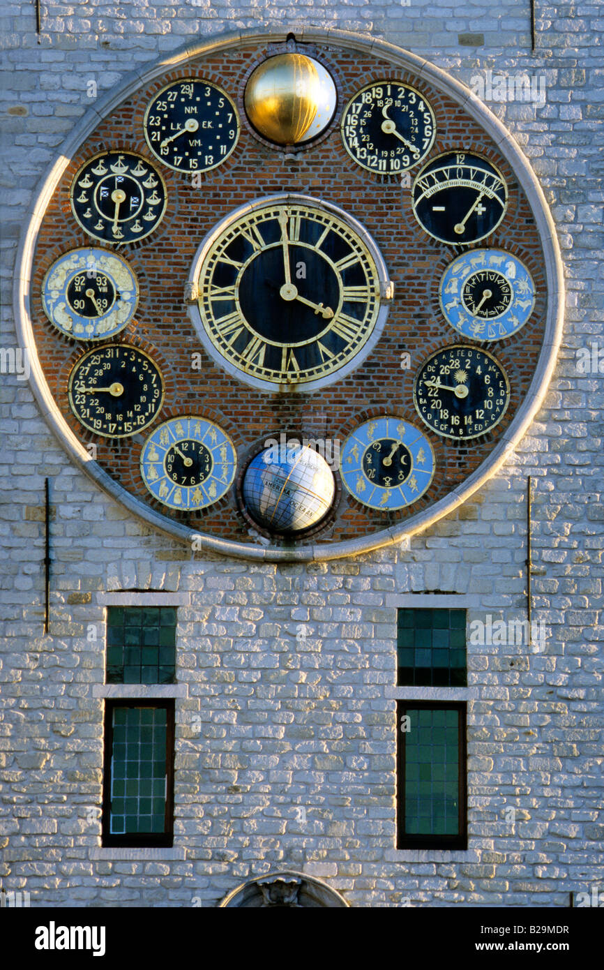 Clock at Zimmer tower / Lier Stock Photo - Alamy