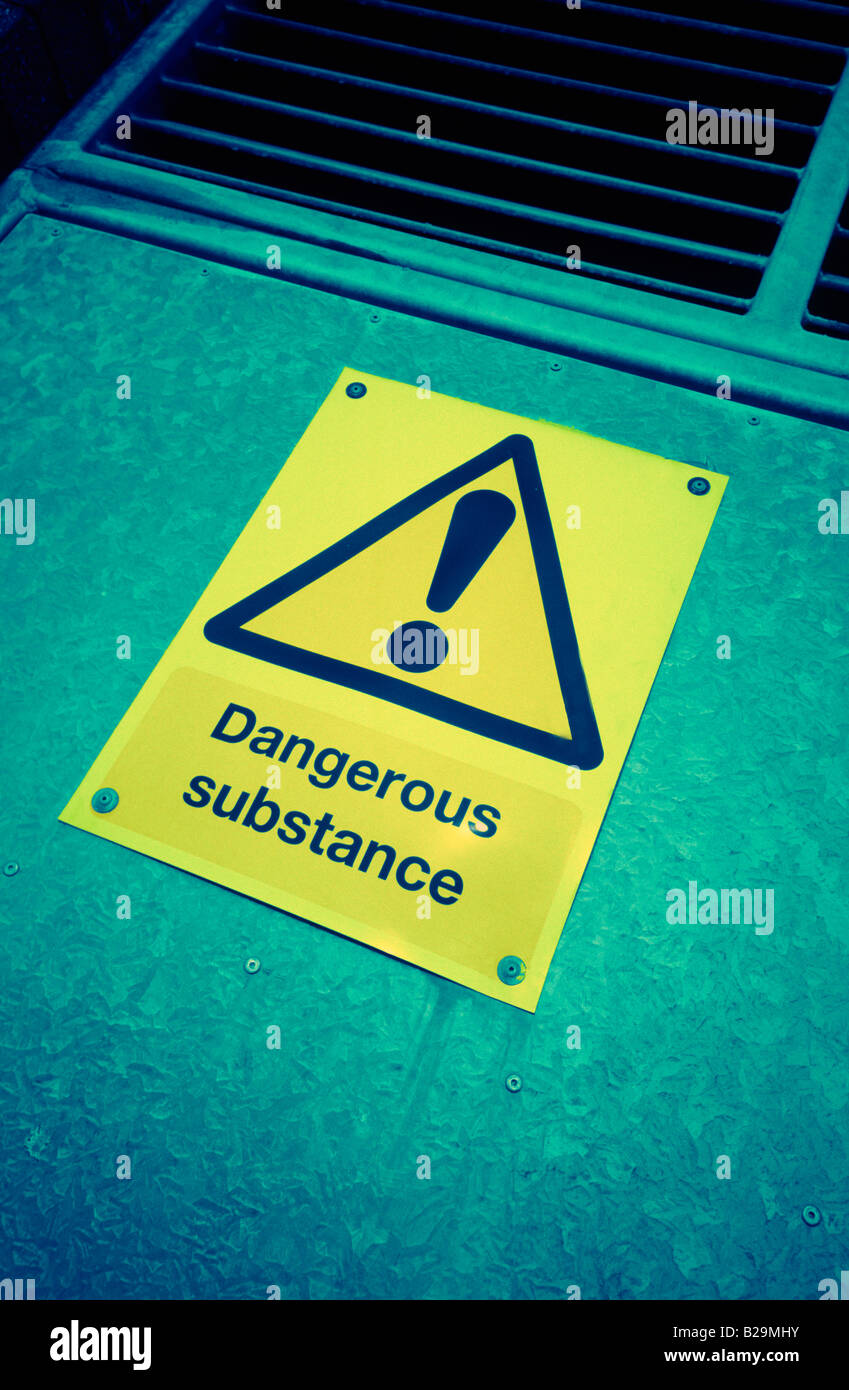 Dangerous Substances Sign on Ventilated Door Stock Photo - Alamy