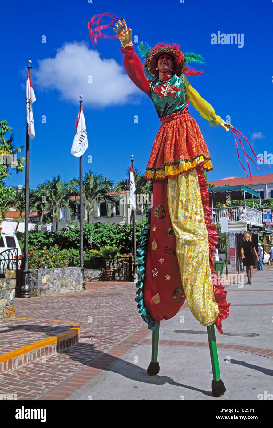 Mokie Jumbie Stilt Dancer Charlotte Amalie St Thomas US Virgin Islands ...