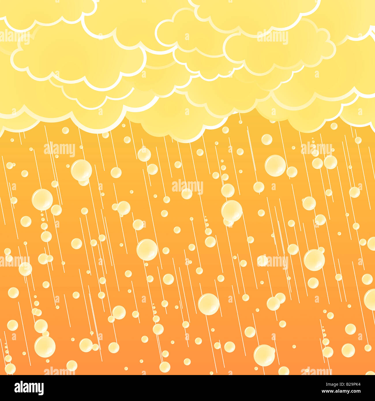 Vector illustration of a stylized summer showering weather with ...