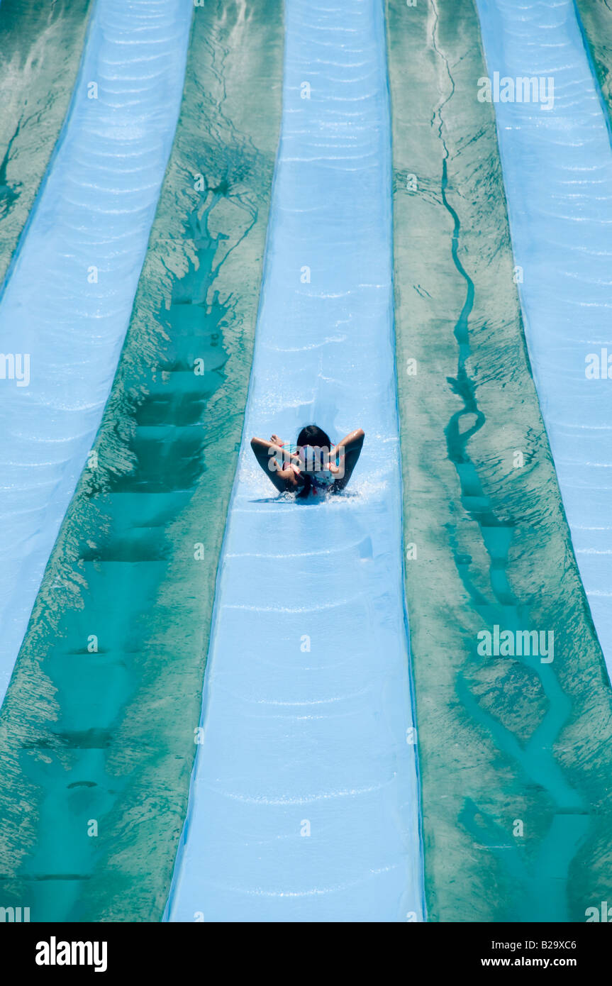 Israel Sfaim water Park summer fun on water slides Stock Photo - Alamy