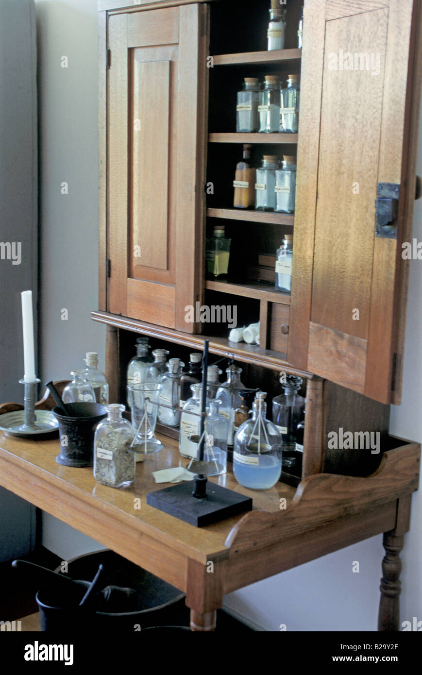 Pharmacy at Fort Howard US Army outpost on the Wisconsin frontier in ...
