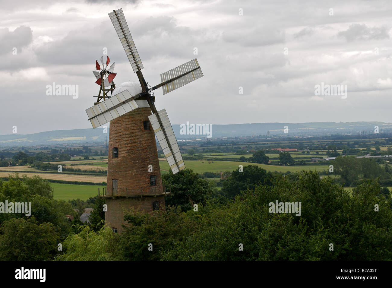 Quainton windmill on an overcast day Stock Photo - Alamy