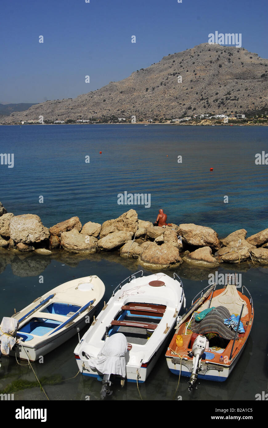 Pefkos Rhodes Greece main beach Stock Photo - Alamy