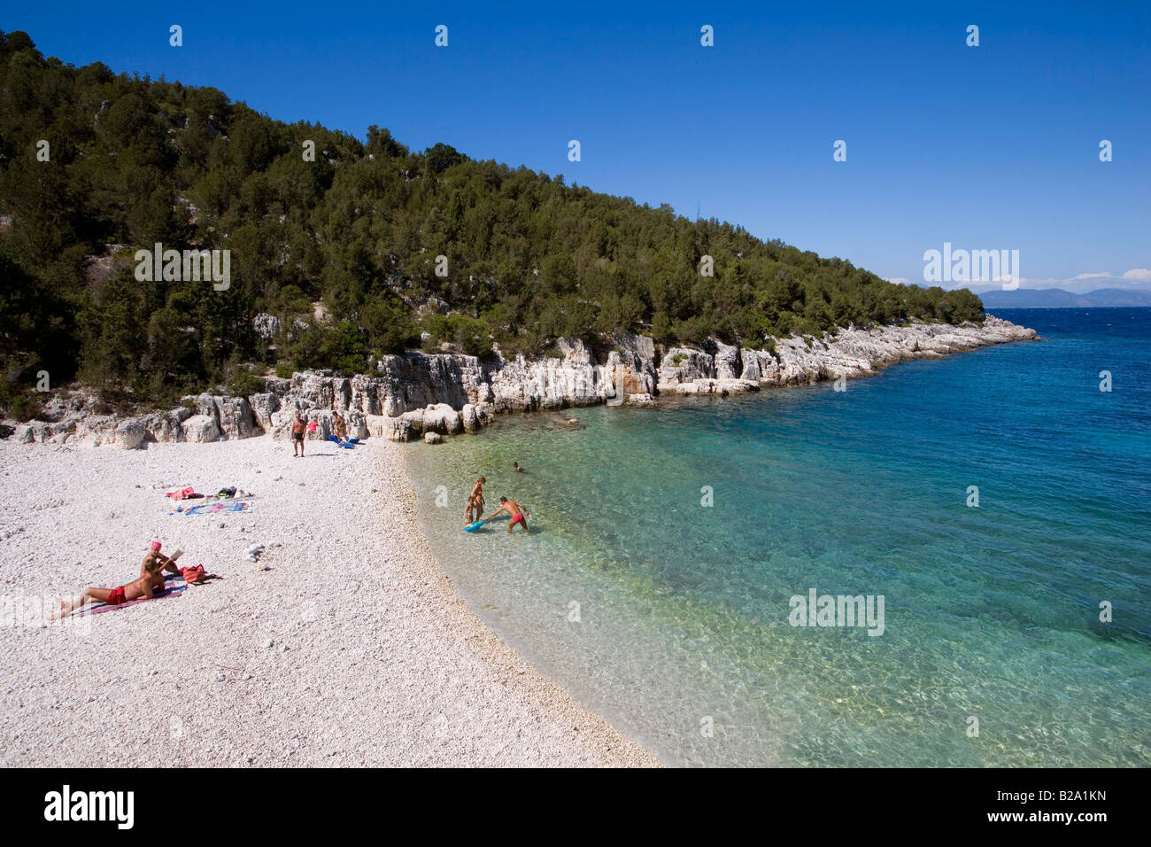 Greece kefalonia Fiscardo north of the island Dafnoudi beach 3 km from ...