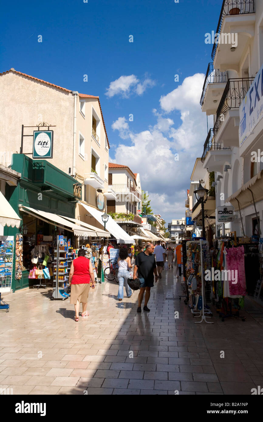 Greece kefalonia Argostoli capital main shopping street Stock Photo - Alamy
