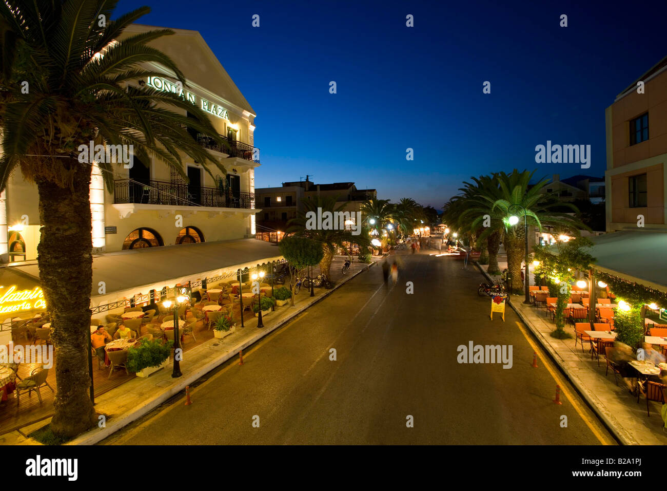 Greece kefalonia Argostoli capital main square at twilight Stock Photo ...