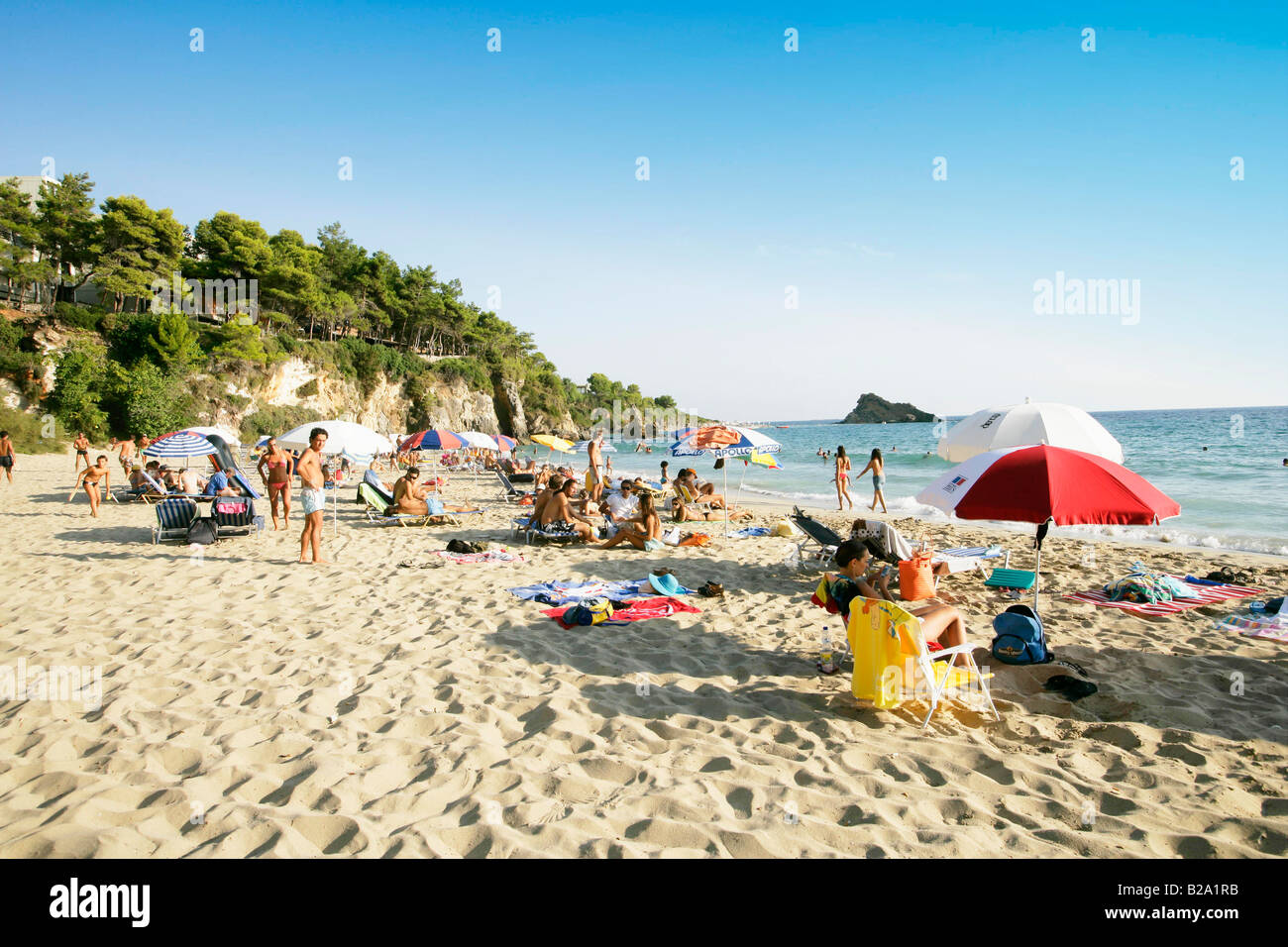 Greece kefalonia Platis Gialos white beach Beach at Lassi Stock Photo ...