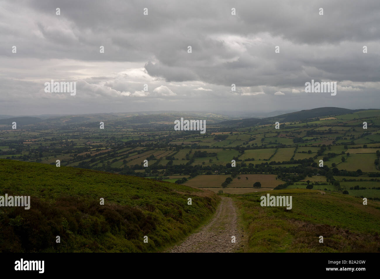A view of Shropshire from the Long Mynd Stock Photo - Alamy