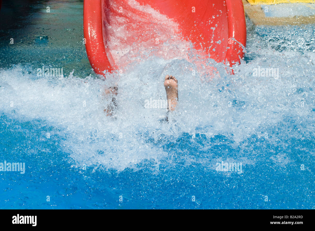 Israel Sfaim water Park summer fun on water slides only feet visable ...