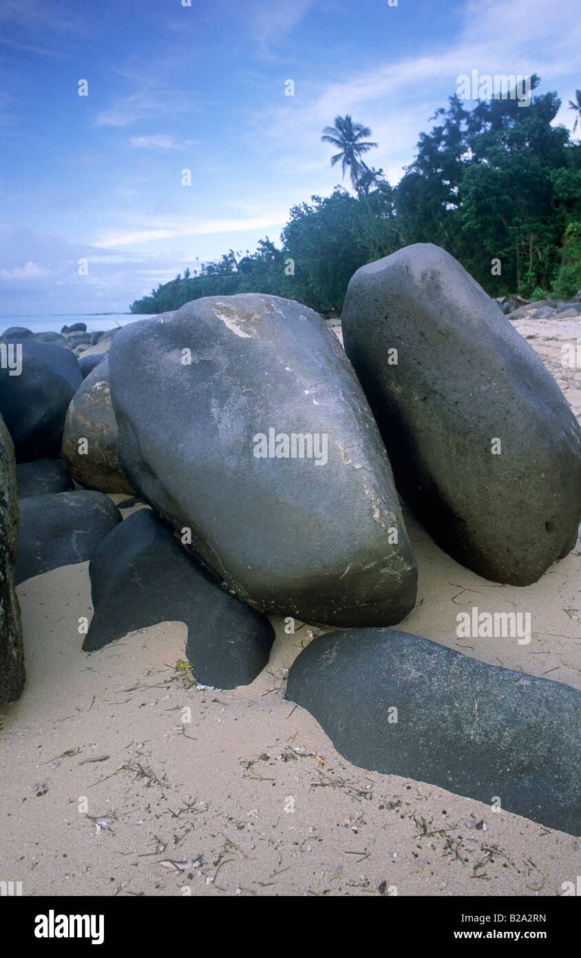 Rocks on Beach Taveuni Fiji Islands Stock Photo - Alamy