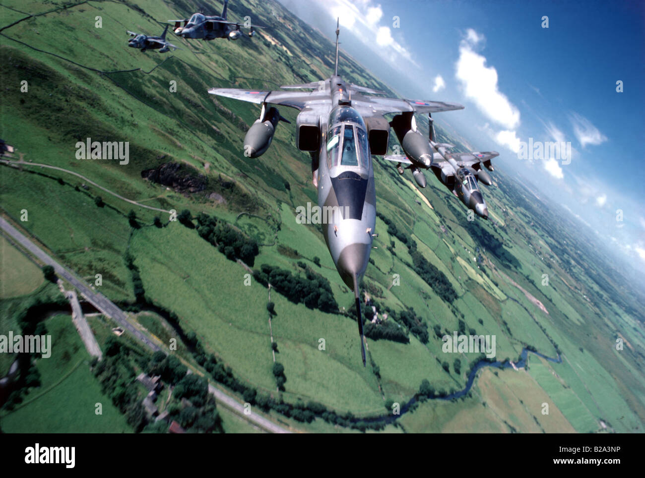 Four RAF Jaguar jet aircraft flying in formation Stock Photo - Alamy